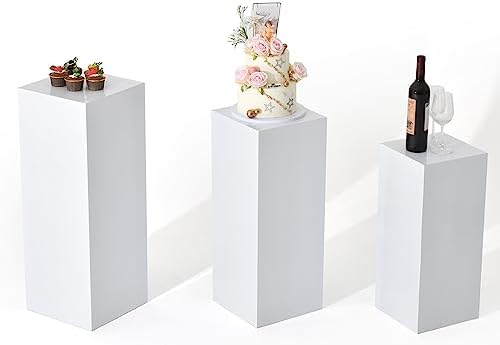 Amazon.com: Efavormart Set of 5 White Metal Rectangular Prop Pedestal ...