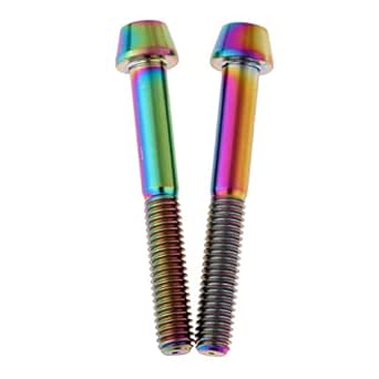 SHOVIAR 2x M6 Titanium Ti Screw Fairing Bolt Taper Conical Hex Head Rainbow M6x40mm : Amazon.in ...