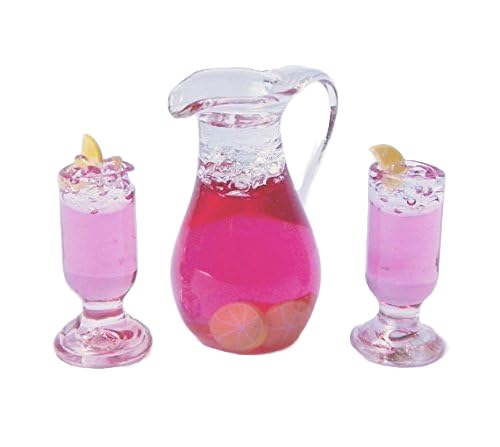 Amazon.com: Pink Lemonade Pitcher and 2 Glasses Set - Fashion Doll ...