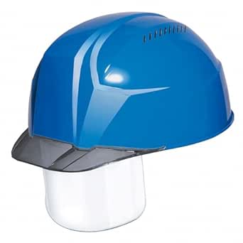 Amazon | DICプラスチック 軽量ヘルメット 軽神 シールド内蔵タイプ 通気孔有 スカイブルー/スモーク AA23-CSV HA8E4-K23 | ヘルメット | 産業・研究開発用品 通販