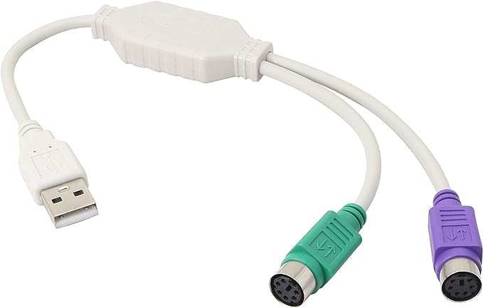 GR Deals Dual PS/2 to USB Adapter, PS/2 to USB Converter Cable, USB to ...