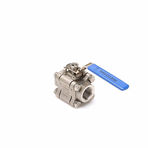 NAVCO CF8M Stainless Steel FNPT x FNPT Ball Valve, Locking Lever, 1-1/2 ...
