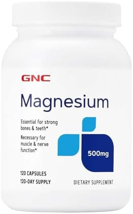 Amazon.com: GNC Magnesium 500mg, 120 Capsules, Supports Calcium ...
