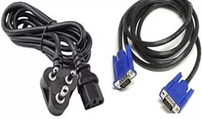 AQBP CUDU Combo Set of Male to Male 15 Pin VGA and Power Cable for ...