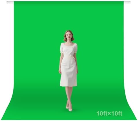 Amazon.com : Qoolfoto Green Screen Backdrop, 10×10FT Photography ...