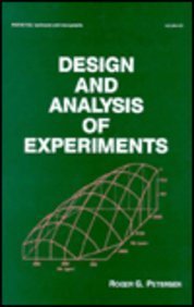 Buy Design and Analysis of Experiments (Statistics: A Series of ...