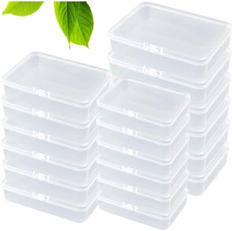 Wanfoou 18Pcs Clear Plastic Beads Storage Containers Box with lid ...