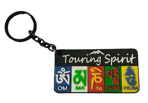 Tibetan keychain combo (Pack of 2) Rubber side print + Tibetan lanyard ...