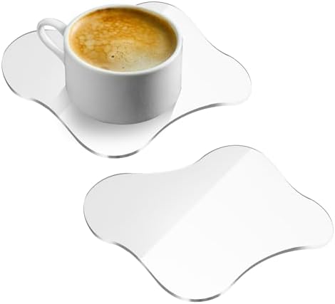 Amazon.com: 2 Pcs Acrylic Clear Coasters - Aesthetic Irregular Cloud ...