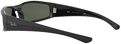 Amazon.com: Ray-Ban Rb4335 Rectangular Sunglasses, Black/Dark Green, 58 ...