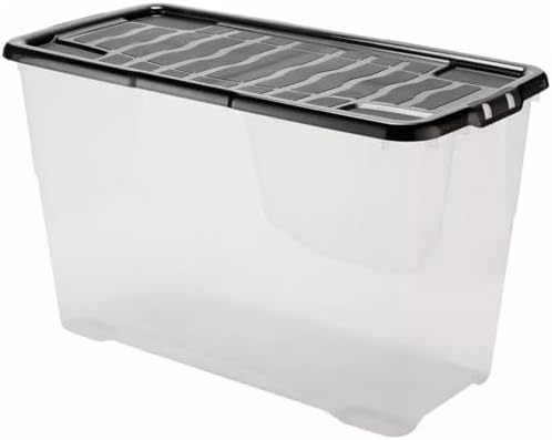 Muddy Hands 100 Litre Extra Large Clear Plastic Storage Box with Lid ...