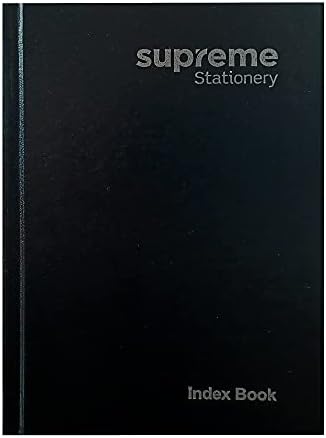 A4 Black Hard Cover A-Z Index Notebook Ruled Book (100 Sheets) 200 ...