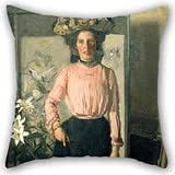 Amazon.com: Artistdecor Oil Painting Hugh Ramsay - Madge Throw Pillow ...