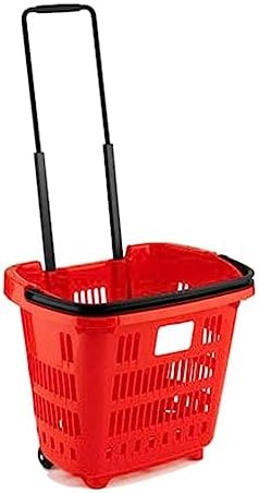 Retail Shop SUPERMARKETS 5 Tier Stacking Metal Baskets (1 X BLUE WHEELY ...