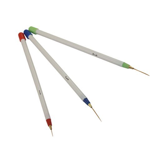 Amazon.com : Professional Set of 3 Sable Nail Art Brushes Line Drawing ...