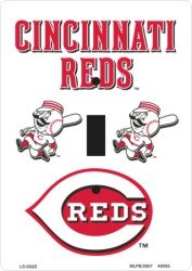 CINCINNATI REDS Team Colored Embossed Metal LIGHT SWITCH PLATE with ...