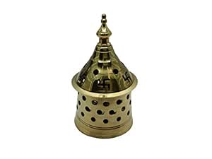 Buy Bharat HAAT Brass Akhand Jyoti Deep on Stand with Cover and Diya ...