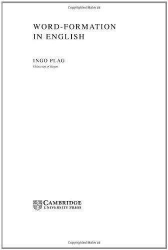 Word-Formation in English (Cambridge Textbooks in Linguistics): Amazon ...