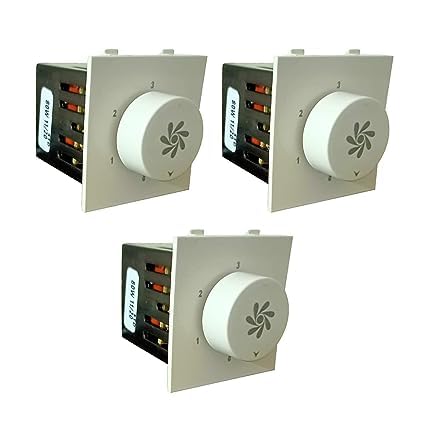 PRV Modular 80 W Polycarbonate Dura 5 Step Fan Regulator (White) (Pack ...