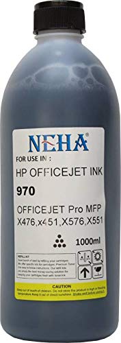 NEHA 970 Black Pigment Ink (1 Litre) for USE in HP OFFICEJET PRO X476 ...