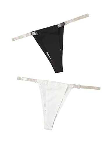 Snapklik.com : Womens 2 Piece Clear Strap Thong Panties Invisible G ...