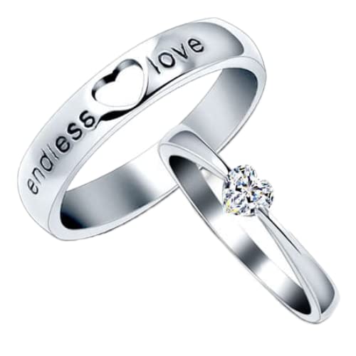 Buy Unique GALLERY Cute Heart Couple Ring (Silver) at Amazon.in