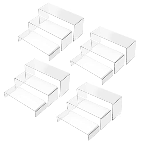 Snapklik.com : 12 Pcs Clear Acrylic Risers Display Stands, 3 Tiers 4mm ...