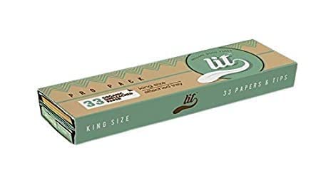 LIT Pro Pack 33 Unbleached Rolling Papers, 33 Roaches, Attached LIT ...