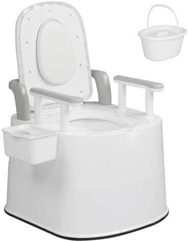 Amazon.com: VINGLI Upgraded Portable Toilet for Adults， Large Bedside ...