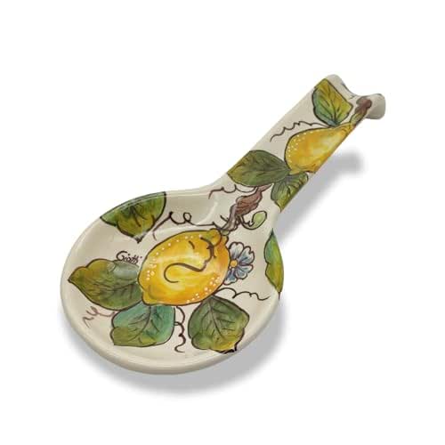 Amazon.com: Italian Ceramic Spoon Rest for kitchen counter - Lemons ...