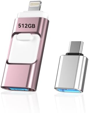Apple MFi Certified Flash Drive 512GB for iPhone Photo Stick USB Memory ...