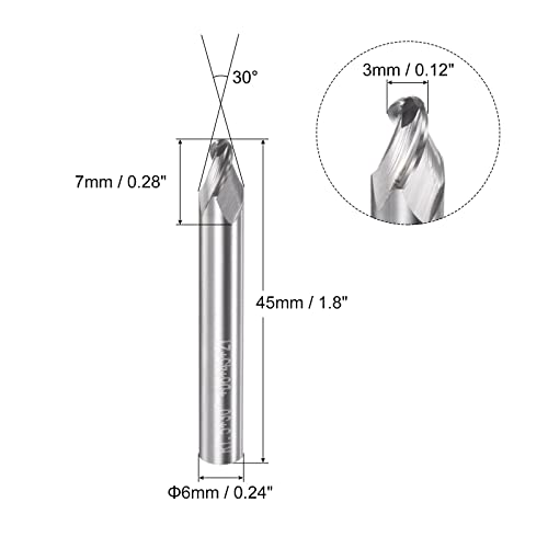 Snapklik.com : Uxcell Tapered Ball Nose End Mill, Uncoated Solid ...