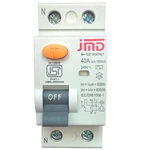 JMD GOLD RCCB Double Pole 40 AMP/100MA 240 V Residual Current Circuit Breaker ISI Mark MCB ...