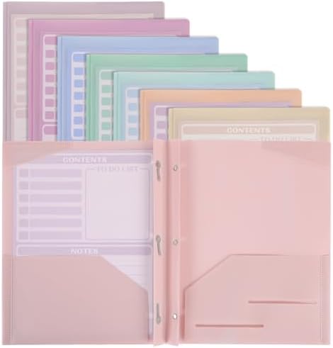 Amazon.com: EOOUT Plastic Folders with Pockets and Prongs, Folders with ...