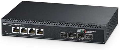Binardat 8 Port 10 Gigabit Managed Switch, 4x10G RJ45 Ethernet,Support 1G/2.5G/5G/10G, 4x10G ...