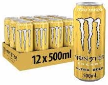 Monster Energy Drink Ultra Gold Pineapple 500ml (12 x 500ml) : Amazon ...