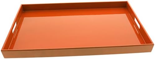 Amazon.com | Kotobuki Rectangular Gloss Orange Lacquer Serving Tray, 18 ...