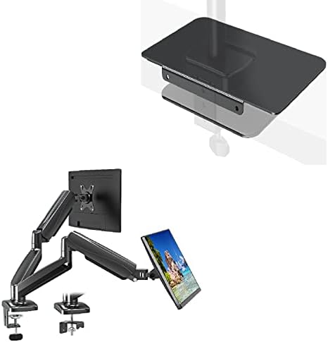 Amazon.com: MOUNTUP Silver Dual Monitor Stand Mount for Glass Desk ...