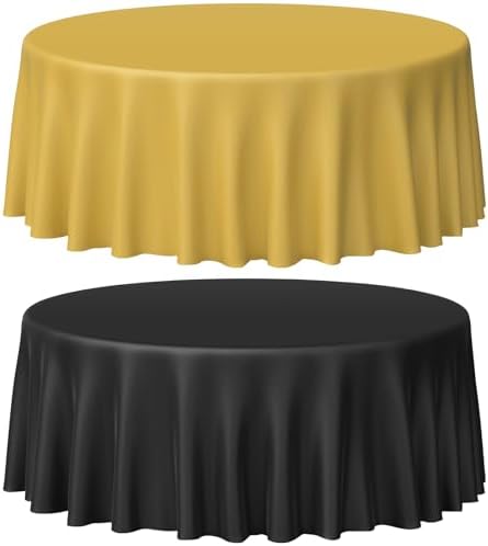 Amazon.com: Remagr Round Plastic Tablecloth 84 Inch Disposable ...