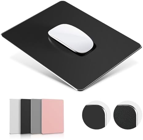 Metal Aluminum Mouse Pad, Office and Gaming Thin Hard Mouse Mat Double ...