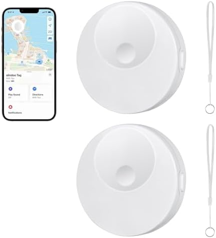 Air Tracker Tag-2 Pack, White Smart Tag Key Finder Works with Find My ...
