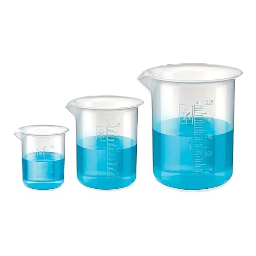 VVS Polypropylene Plastic Beaker 25ml, 50ml, 500ml with Graduation ...