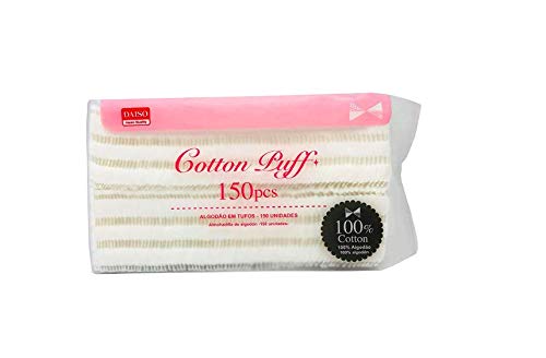 Daiso 100% Cotton Makeup Puff 150 Pcs (Pack Of 3 | Total 450 Pads ...