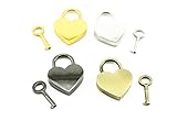 ・ブランド:navire・製造元:FutureTrends・かわいい ハート型 南京錠 4個 セット・カラー : アンティーク ゴールド シルバー ブラック・サイズ : 約4×3cm・材質 : 合金製・アクセサリー用パーツです。通常の南京錠...