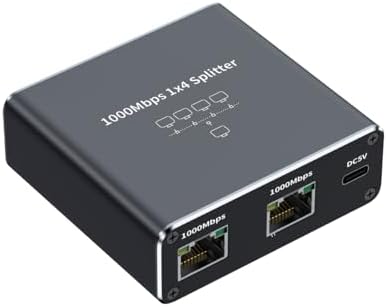 Amazon.com: Ethernet Splitter 1 to 4 Way Internet and tv Dual rj45 LAN ...