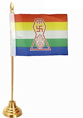 UNIq Jainism Religious Miniature Double Sided Flags made of 100% ...