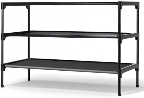 Warmiehomy 3 Tiers Shoe Rack, Slim Metal Shoe Storage for Hallway Free ...