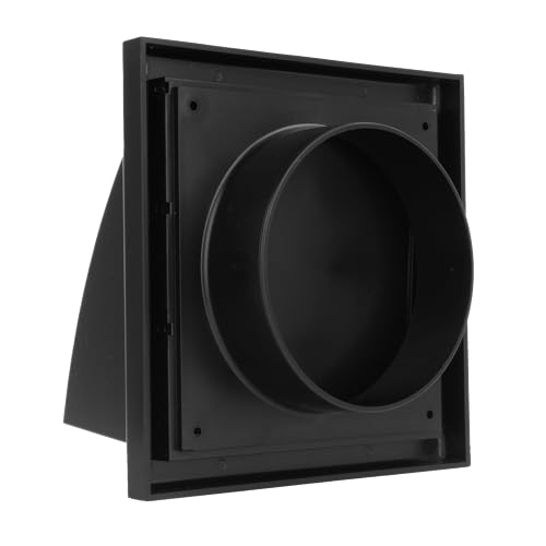 Vents 4 inch Black Plastic Cowled Air Vent Wall Grill with 100 mm Rear ...