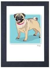 Amazon.com: Paper Russells Grrreen Boxed 6 Note Cards - Pug Standing ...