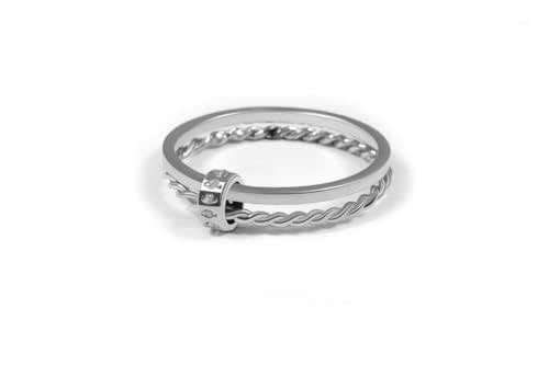 Amazon.com: Duo interlocking rings, double ring, anniversary ring, two ...
